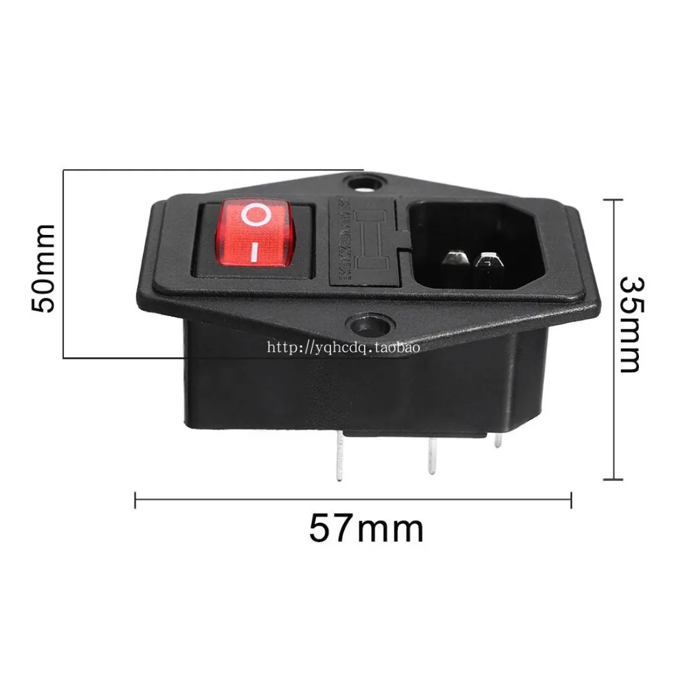 2 In 1 Male Plug Power Socket With Fuse Rocker Switch 10a 250v 3 Pin ...