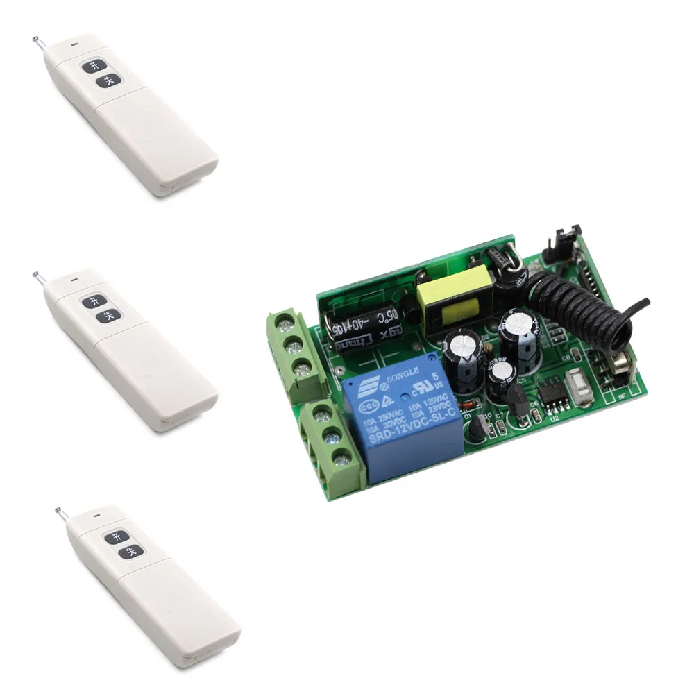 Long Range Remote Control Switch AC85V 110V 220V 250V 1CH 10A Relay ...