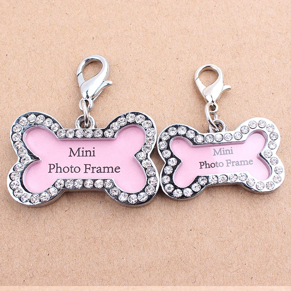 Customized Personalized Bone Shaped Dog CuteTag Charm Diamond