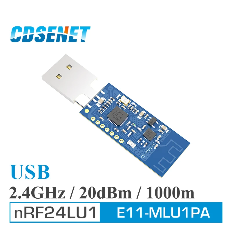 2.4 GHz nRF24LU1 USB Módulo 100 mW rf Módulo com Antena PCB CDSENET E11 ...
