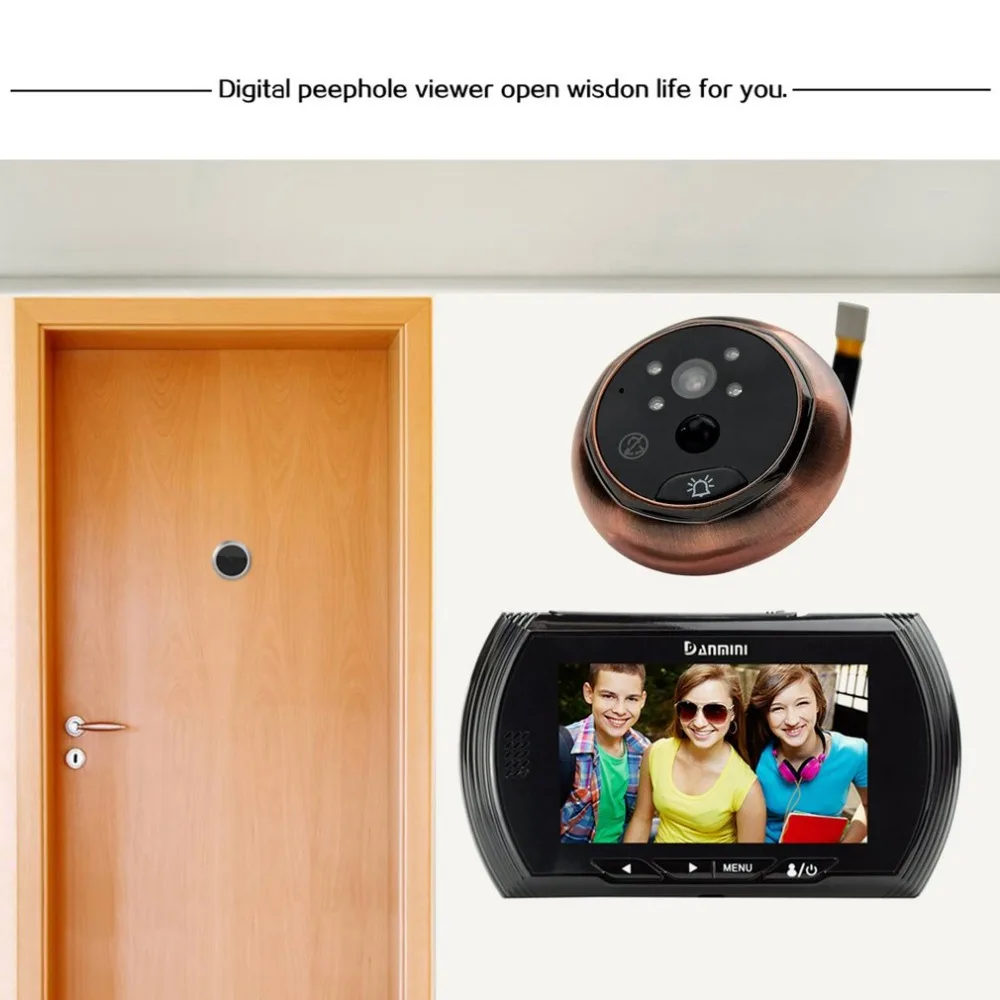 YB-43AHD-M 4.3"HD Color Screen Smart Doorbell Viewer Digital Door ...