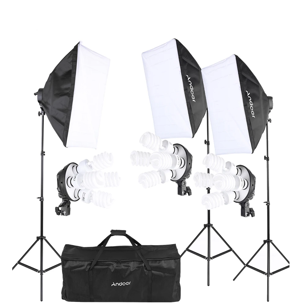 Softbox Lighting Kit – 3 Studio Quality Softboxes with Stands ...