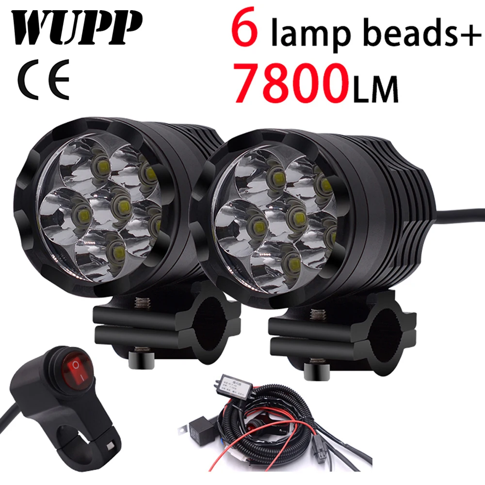2 Pcs Universal 6 Chips Led Motorcycle Headlight Bulb Motorbike