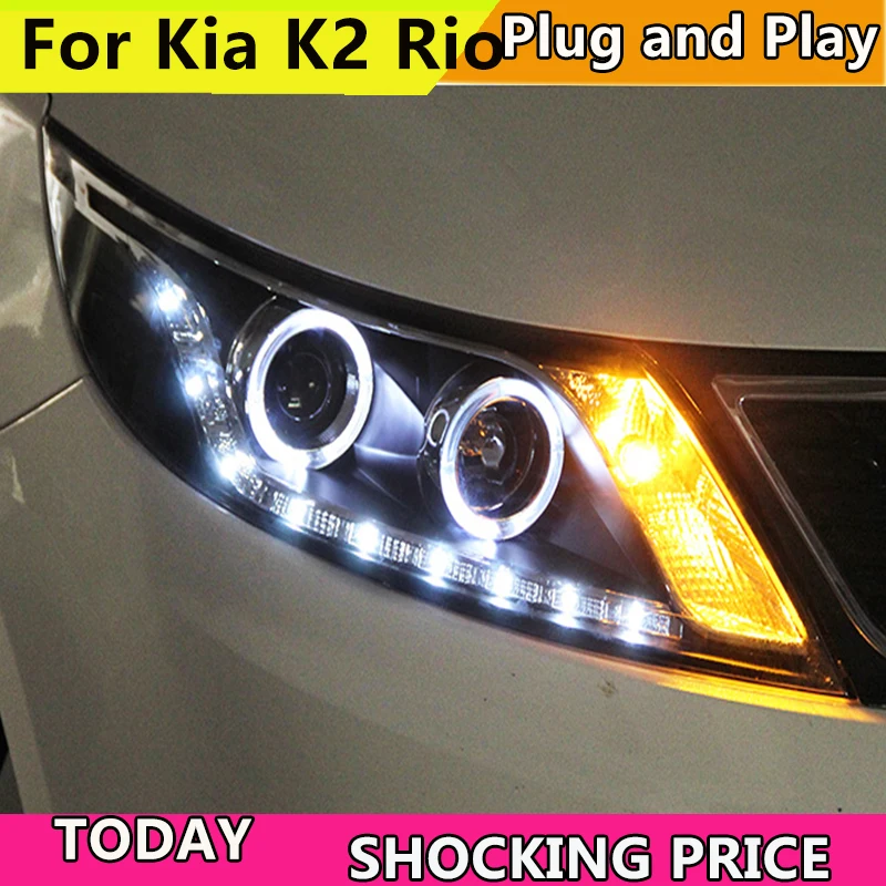 Car Styling Head Lamp Case For Kia Rio Headlights 2011 2014 LED K2 ...