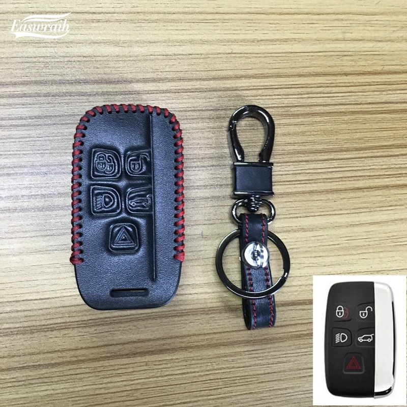 Good Quality Leather Car Key Holder Cover Wallet Chain For Land Rover ...