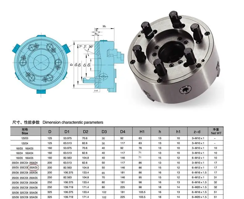 K11-200a D5 Chuck Form D Mounting With Studs And Camlocks 2 Pieces Jaws ...