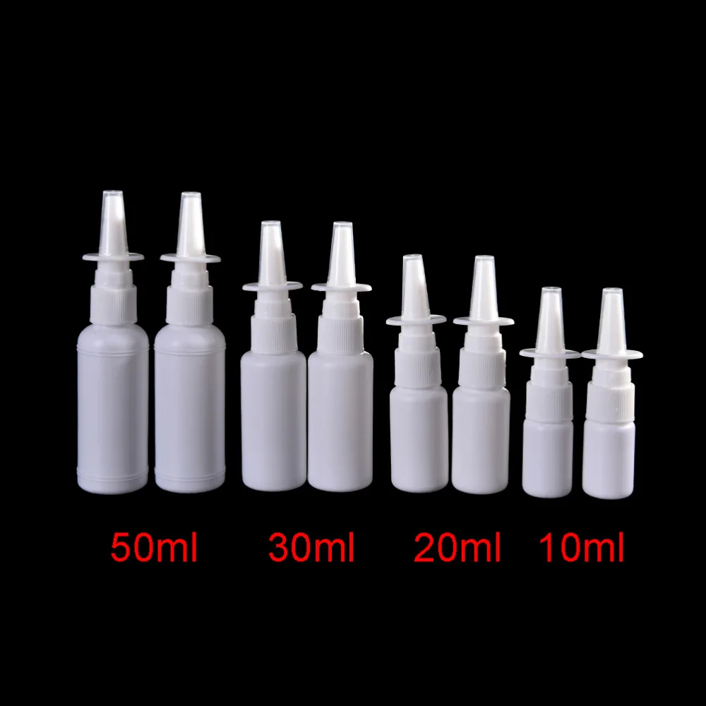 2pcs White Empty Plastic Nasal Spray Bottles Pump Sprayer Mist Nose ...