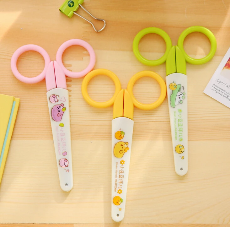 Cute Little Bean Cartoon Art Scissors Stationery Scissors Novelty Household Scissors In Scissors
