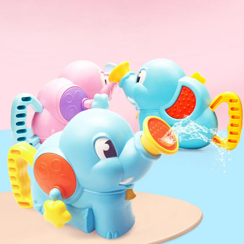 Elephant Water Spraying Tool Baby Bath Toys Hand Pump Waterwheel Play ...