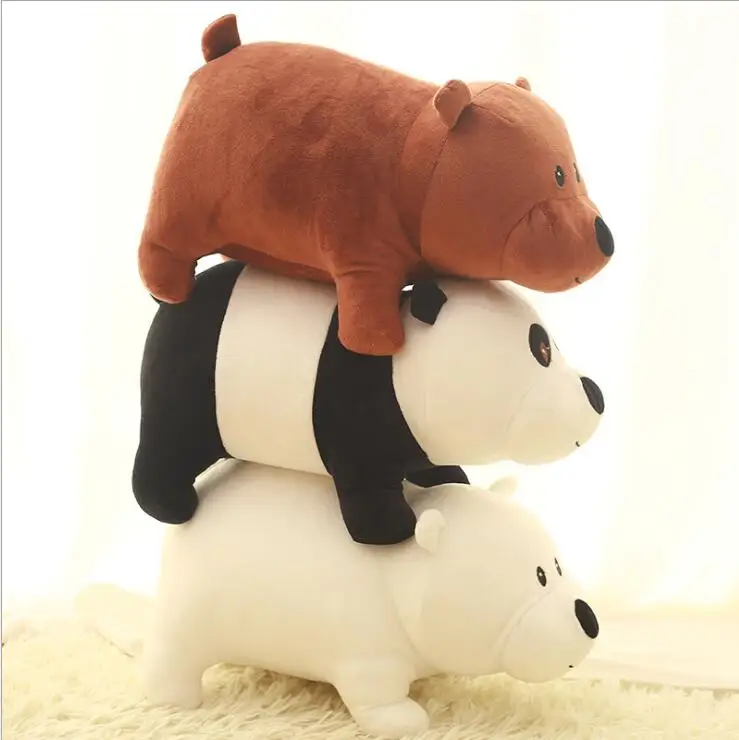 1pcs 25cm We Bare bears Cartoon Bear , grizzly bear panda stuffed plush toy doll, doll birthday ...