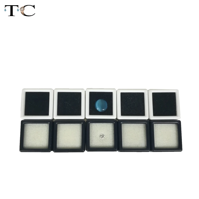 Elegance Black and White 35pcs/lot Loose Diamond Display Box Plastic ...