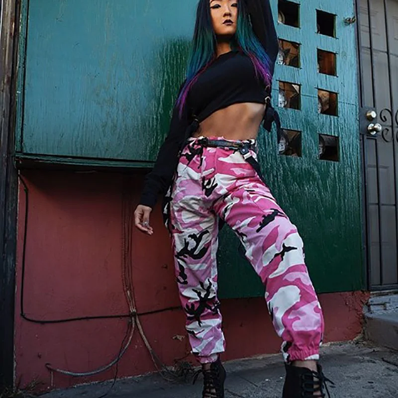 Pink Camouflage Hip pop Pants Women Sweatpants Purple Pink Pants Pants ...