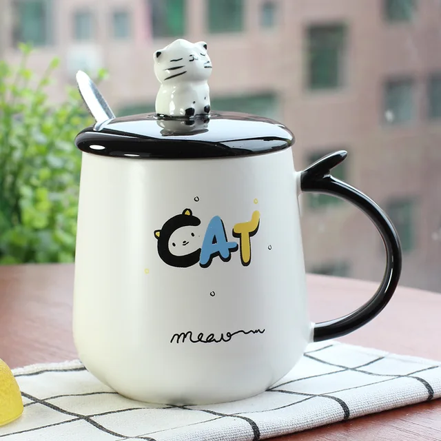 Aliexpress.com : Buy Novelty Hand Painted Cat Coffee Mug Creative 3D ...