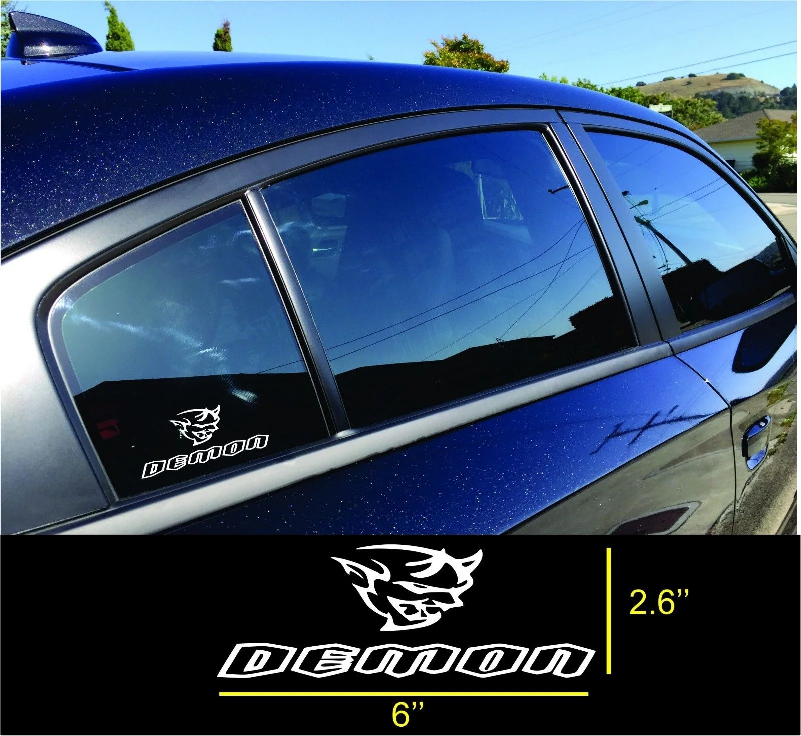 For (2Pcs) DODGE DEMON charger challenger hellcat Vinyl decal sticker ...