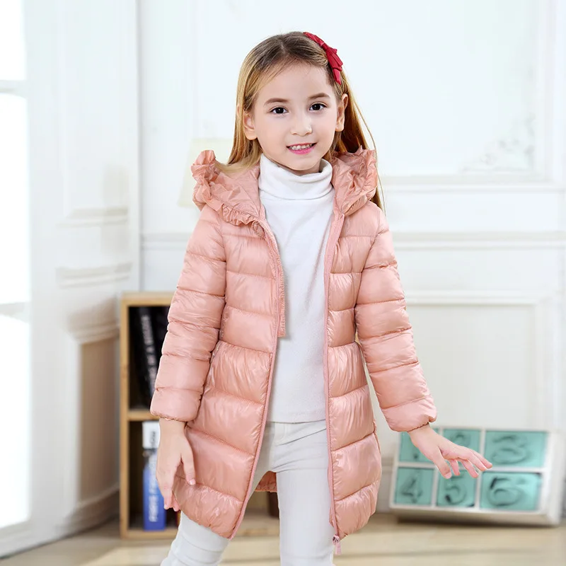 Girls Winter Jacket 3~9T 5 Colors Kids Down Jacket Cotton Parkas Long ...