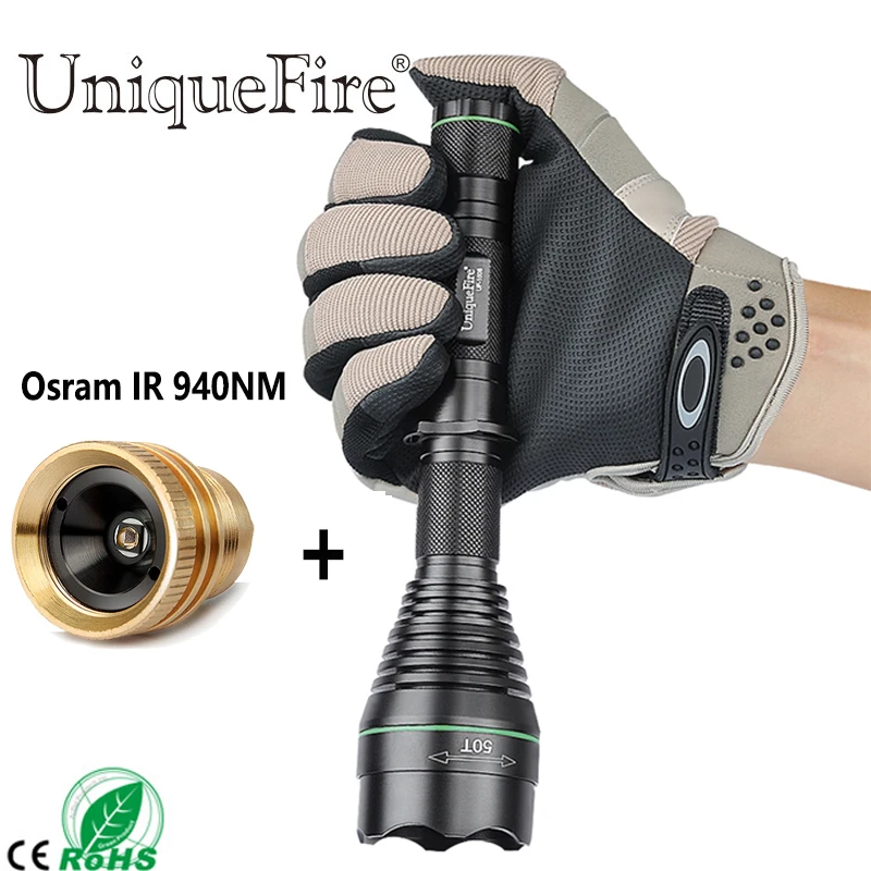 UniqueFire Tactical Flashlight 1508 50 940 Torch 3 Mode Zoomable Night ...