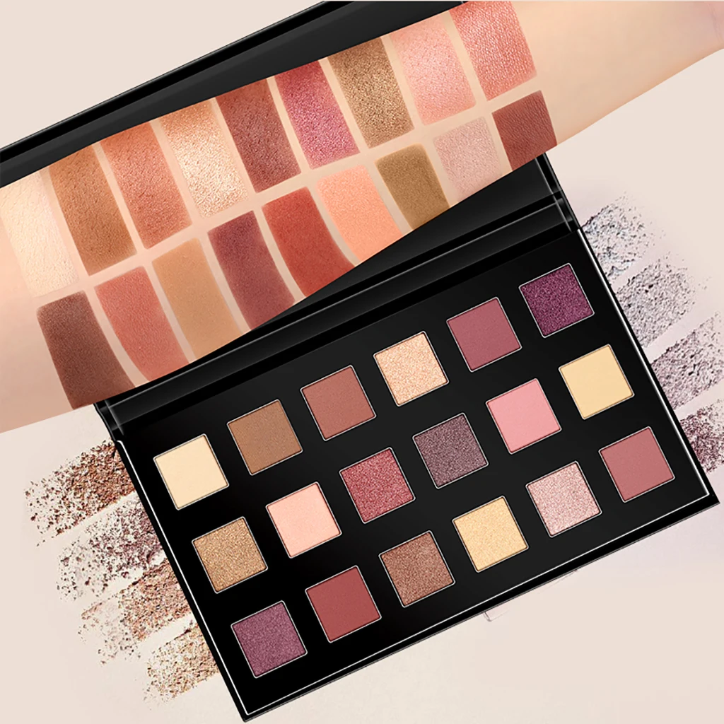 New 18 Colors Pink Eye Shadow Palette Long Lasting Glitter Eyeshadow