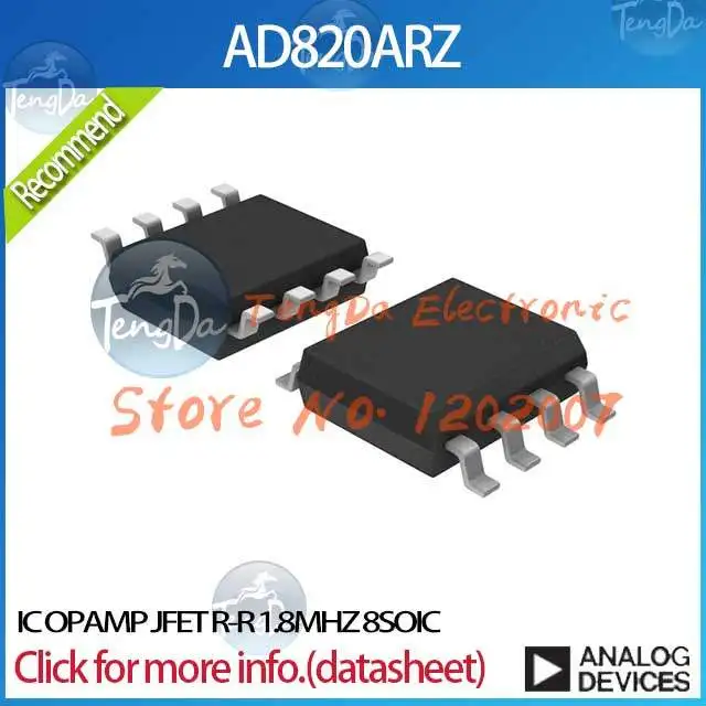 Free Shipping 5PCS/lot AD820ARZ IC OPAMP JFET R R 1.8MHZ 8SOIC 820 AD820 AD820A|shipping first ...