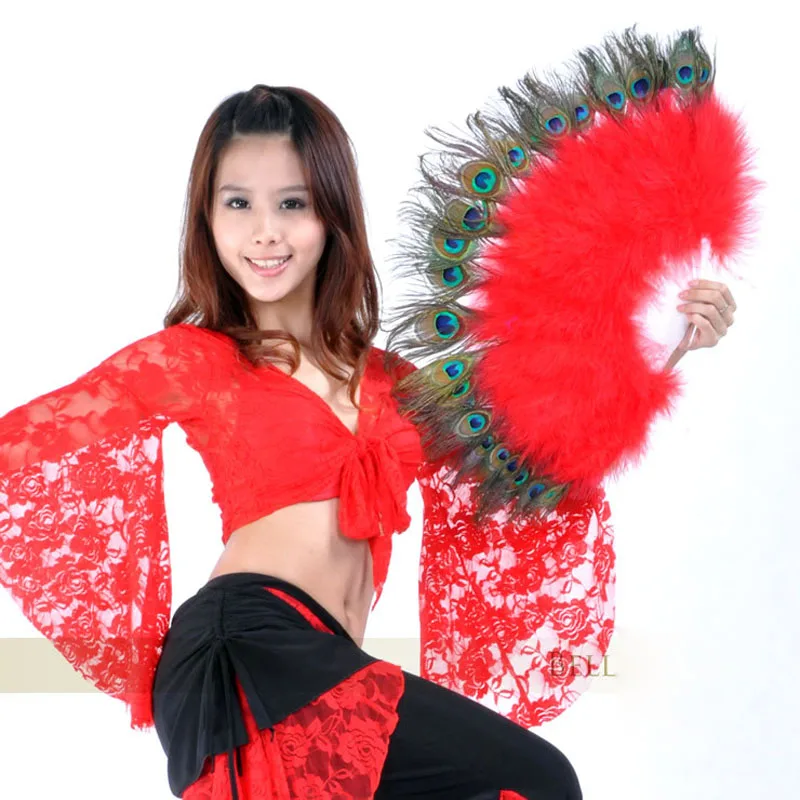 Peacock fan belly dance fan belly dance fan belly dance feather fan ...