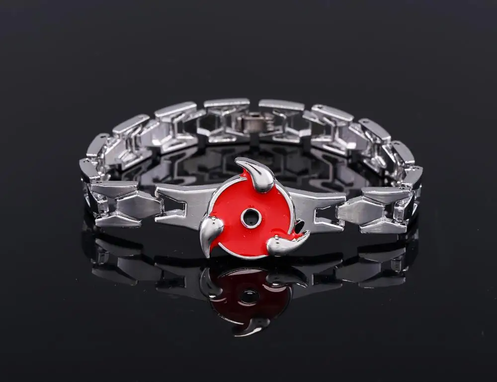 Hot Anime Naruto Alloy Bracelets Rotation Sasuke Sharingan Logo ...