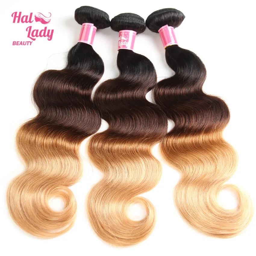 T1B/4/27 Ombre Brazilian Body Wave Human Hair Extensions 12 26 inches 3 ...