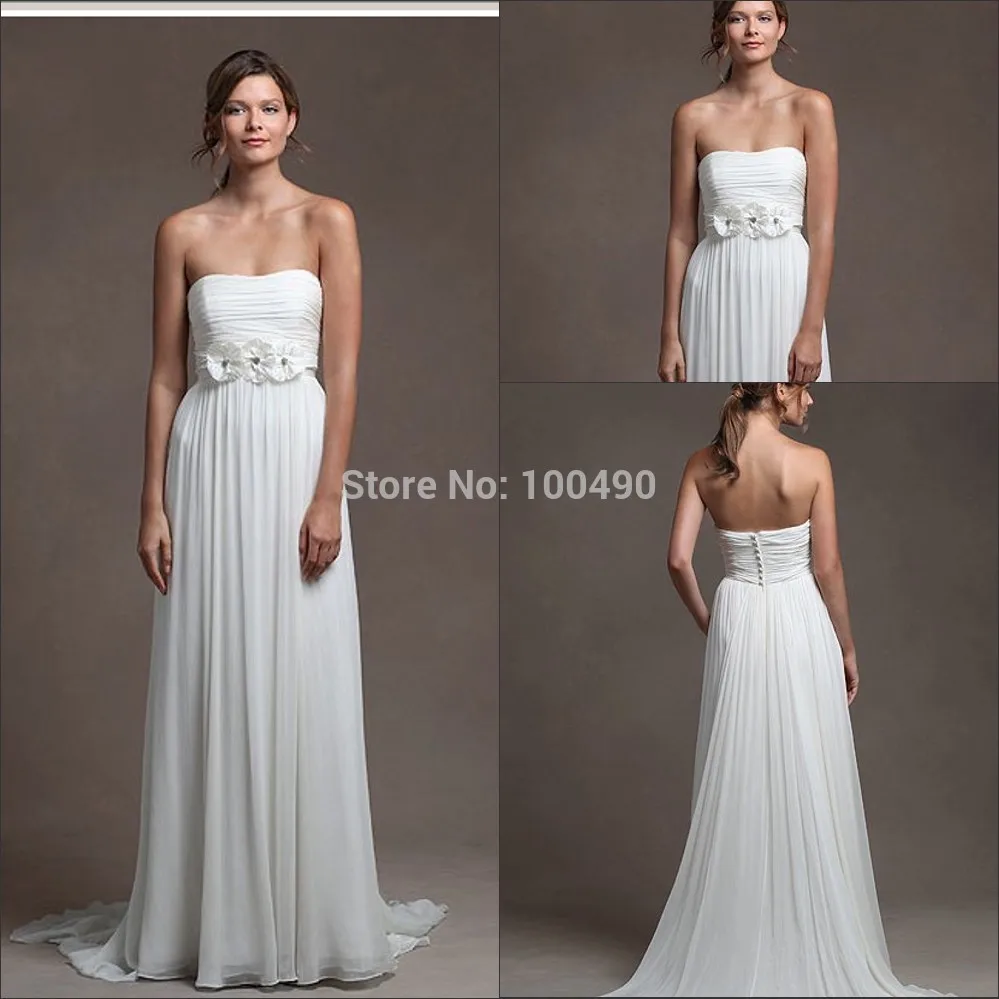 Beautiful A Line Strapless Sweep Train Wedding Dress|wedding dress ...