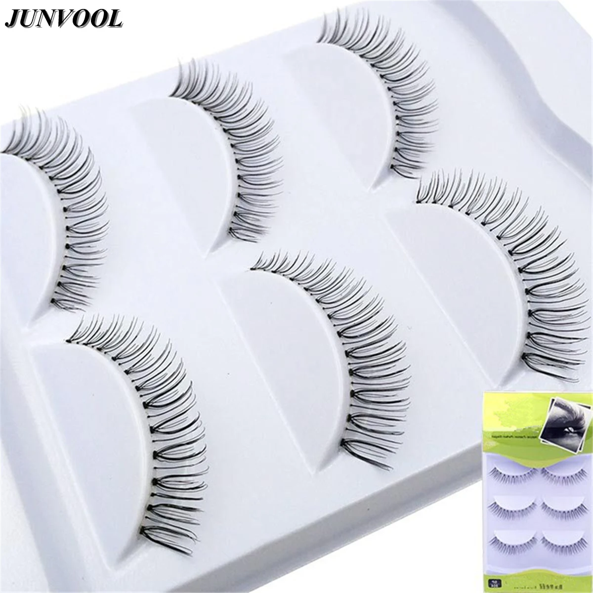 Women Eyelash Ladies Makeup Thick False Eyelashes 3 Pairs Handmade Eye ...