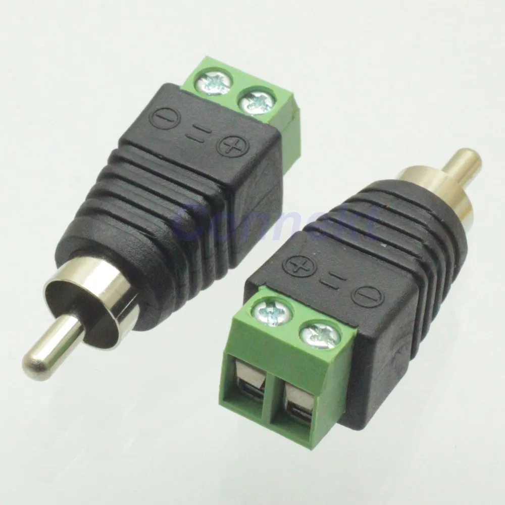 Free shipping 10pcs Phono RCA male TO AV Screw Terminal Plug Connector ...