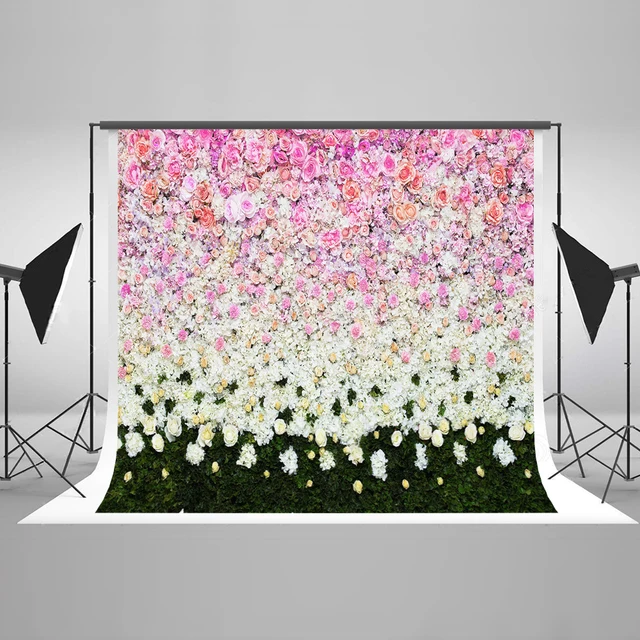 Kate 7x5 Romantic Photographic Backdrop Pink Flower Wall Photo Props ...