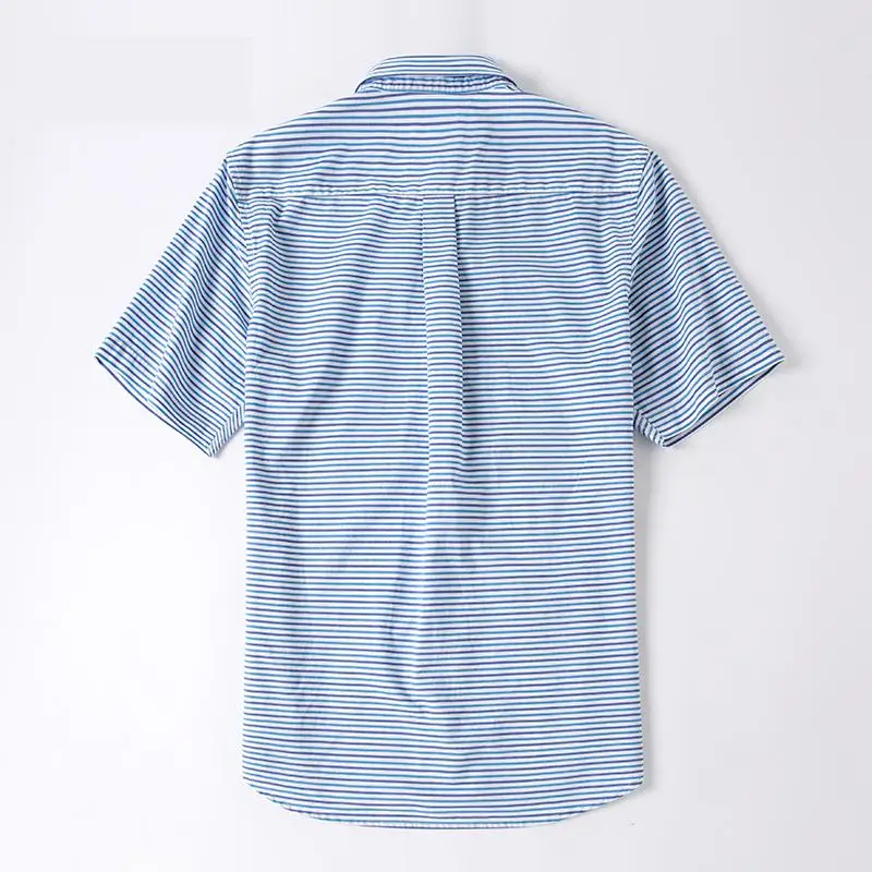 Летняя плюс код белая полосатая рубашка с воротником дышащая супер ...