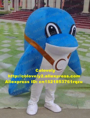 Disfraz de Delfín Azul animado para mascota, collar marrón para mascota ...