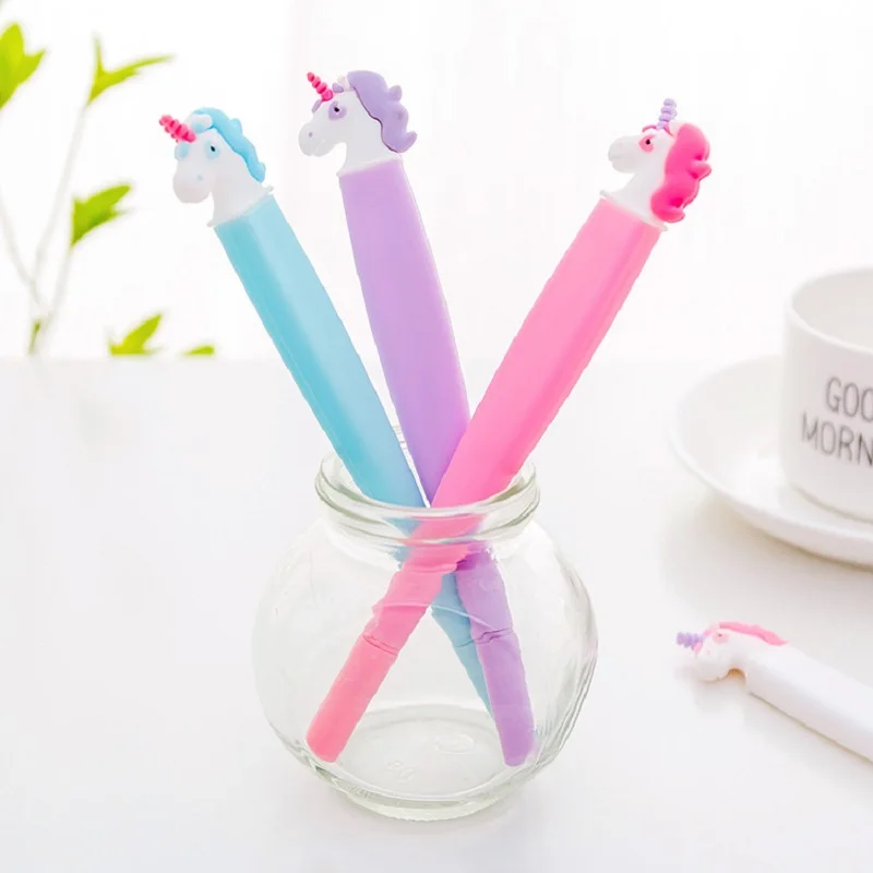 Novelty Kawaii Pen Cute Flat Handle Unicorn Gel Pen Creative Pens ...