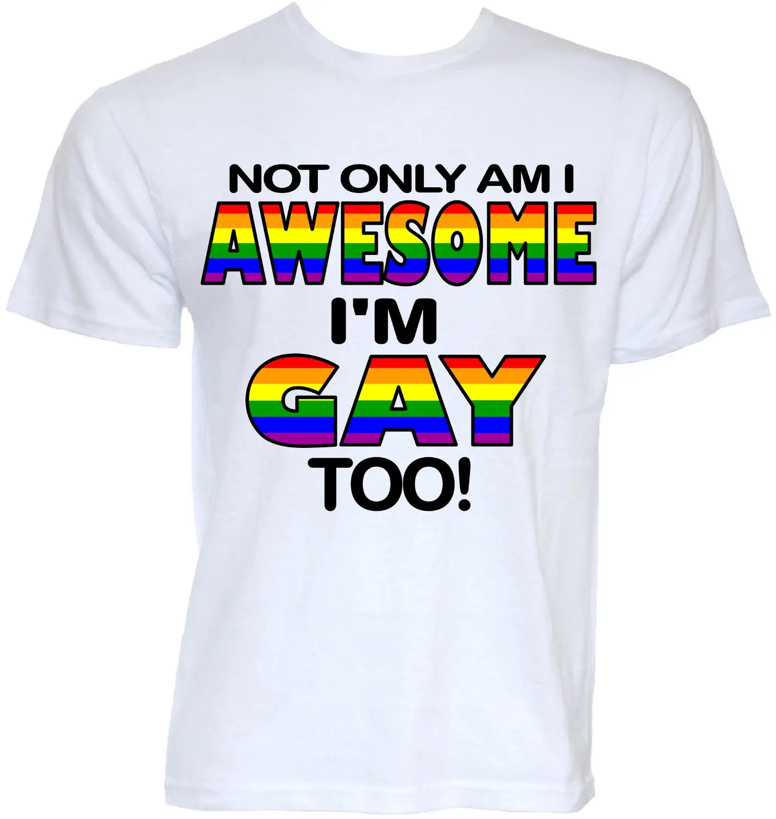 Gildan Mens Womens Funny Cool Novelty Joke Gay Pride Slogan Flag T