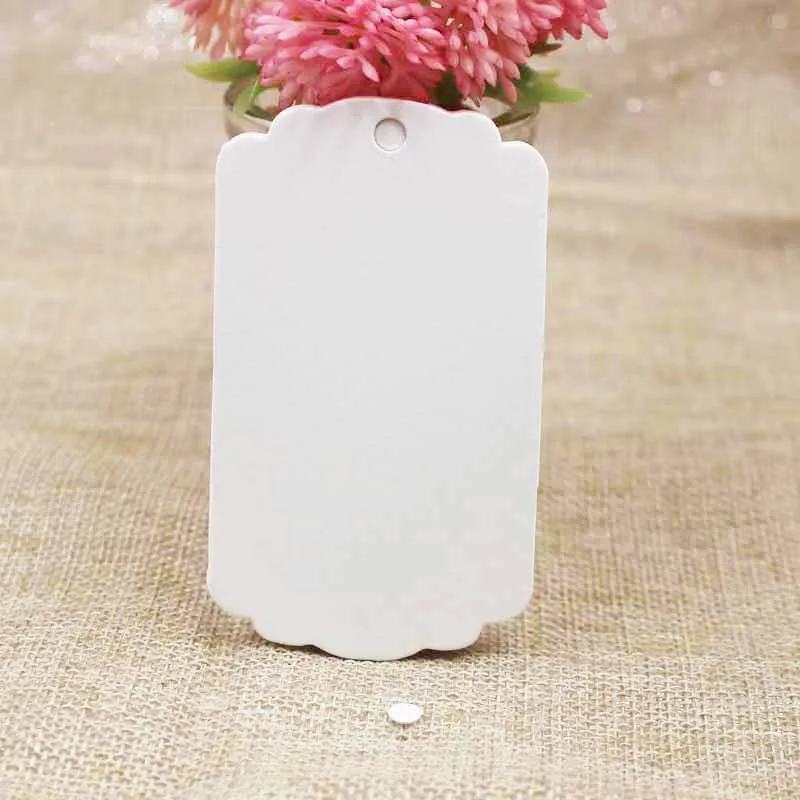 200 8.5*5cm white Paper hang tag cards,Small pure greeting cards Gift ...