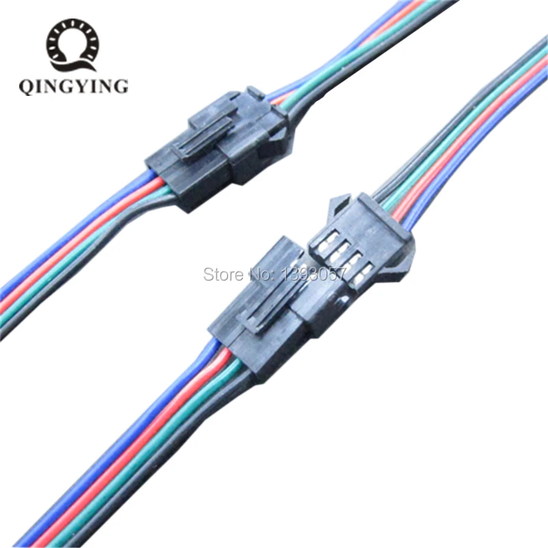 10Set 4Pin JST SM Connector 15cm 4 pin RGB Male And Female Wire Plug ...