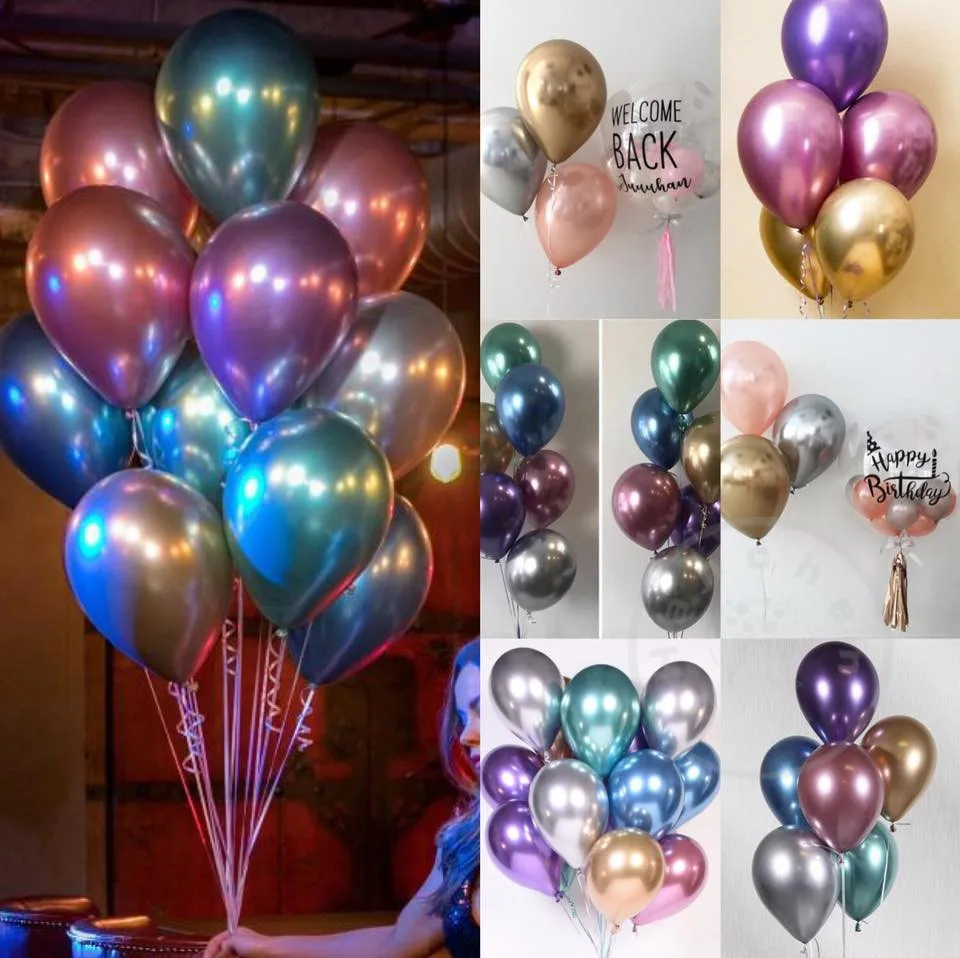 50pcs 12 inch Chrome latex balloons Wedding Baby Shower Birthday ...