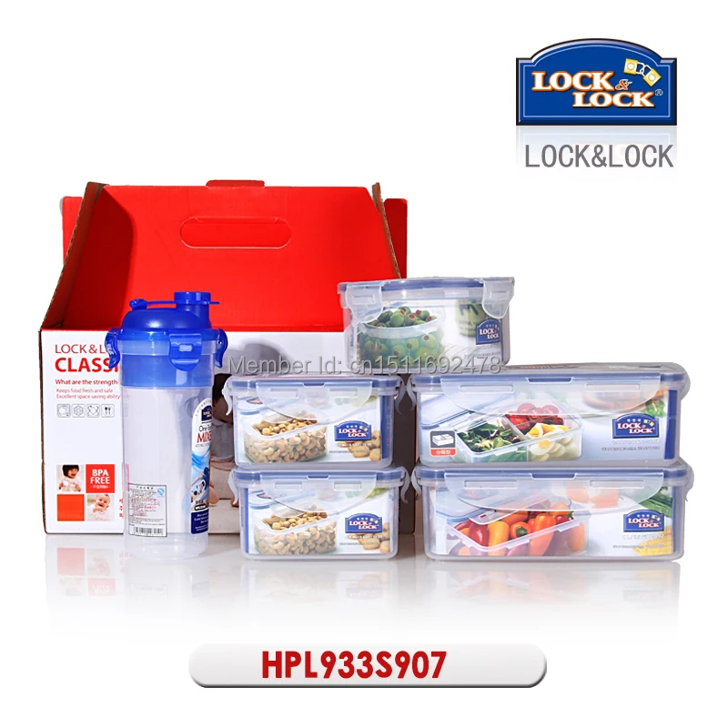 LOCK&LOCK 5 piece Plastic Vacuum Waterproof Food Storage Containers and ...