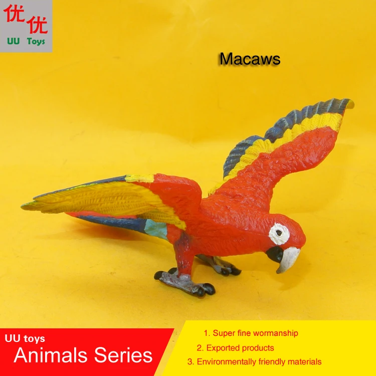Hot toys: Open Wings Macaw Bird Simulation model Animals kids toys ...