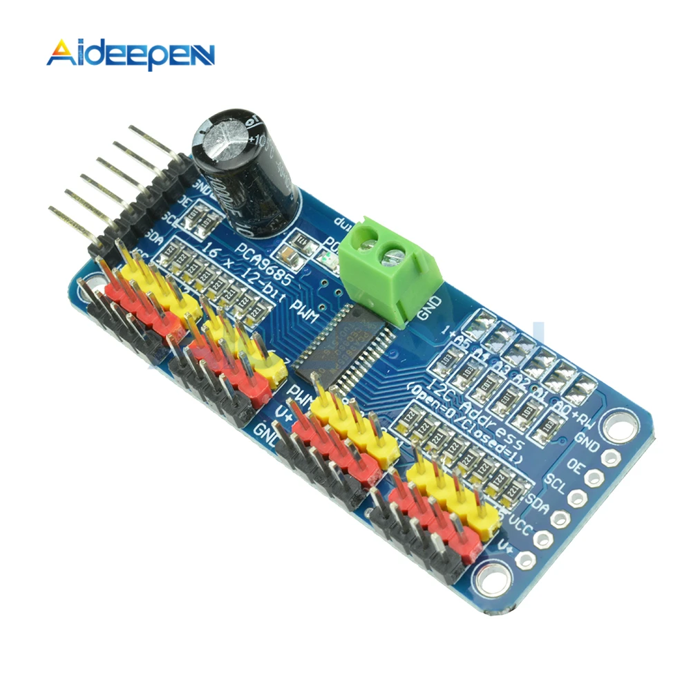 PCA9685 16 Channel 12 bit PWM/Servo Driver I2C Interface PCA9685 Module ...