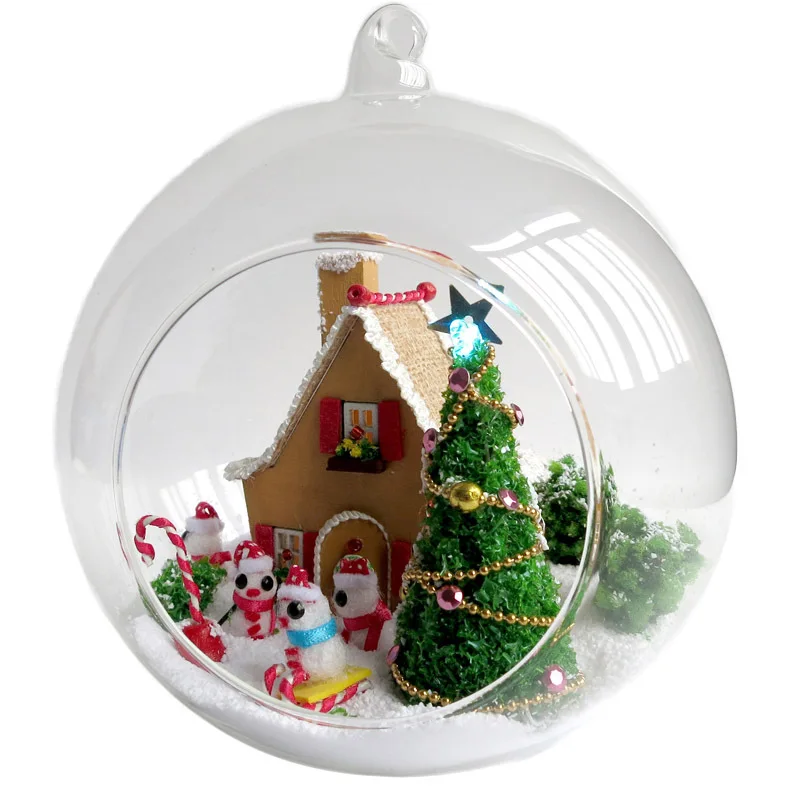 New Diy Glass Ball Doll House Model Kits With Furniture Handmade Wooden new-diy-glass-ball-doll-house-model-kits-with-furniture-handmade-wooden