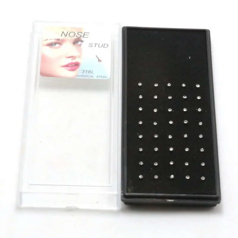 40 pcs pack Crystal Rhinestone Bulk Bone Straight Fish Tail Stud Bar ...