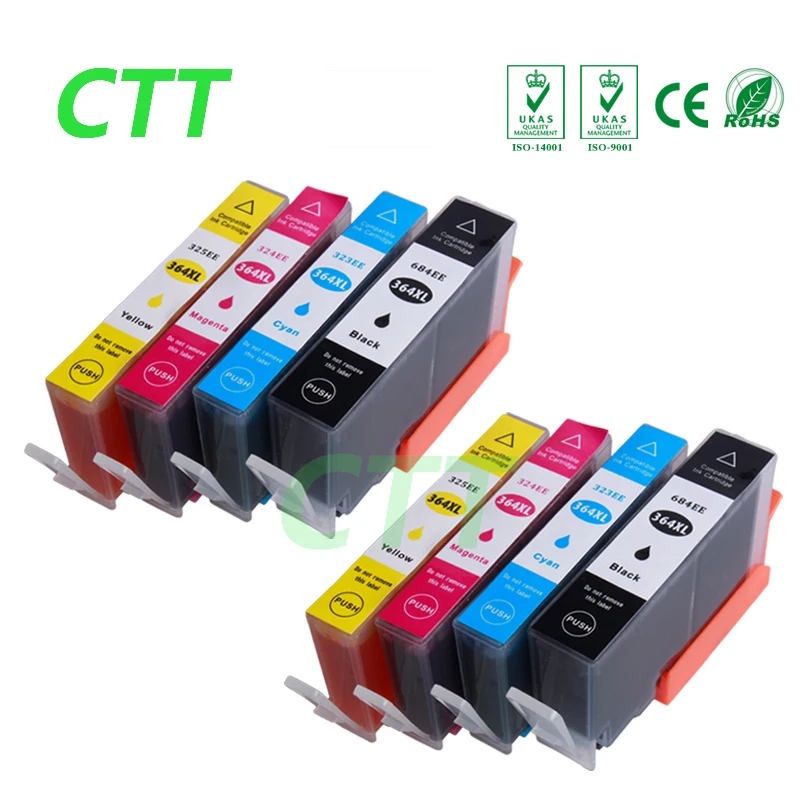 8 pcs Compatible for HP364 364XL Ink Cartridge for HP Photosmart ...