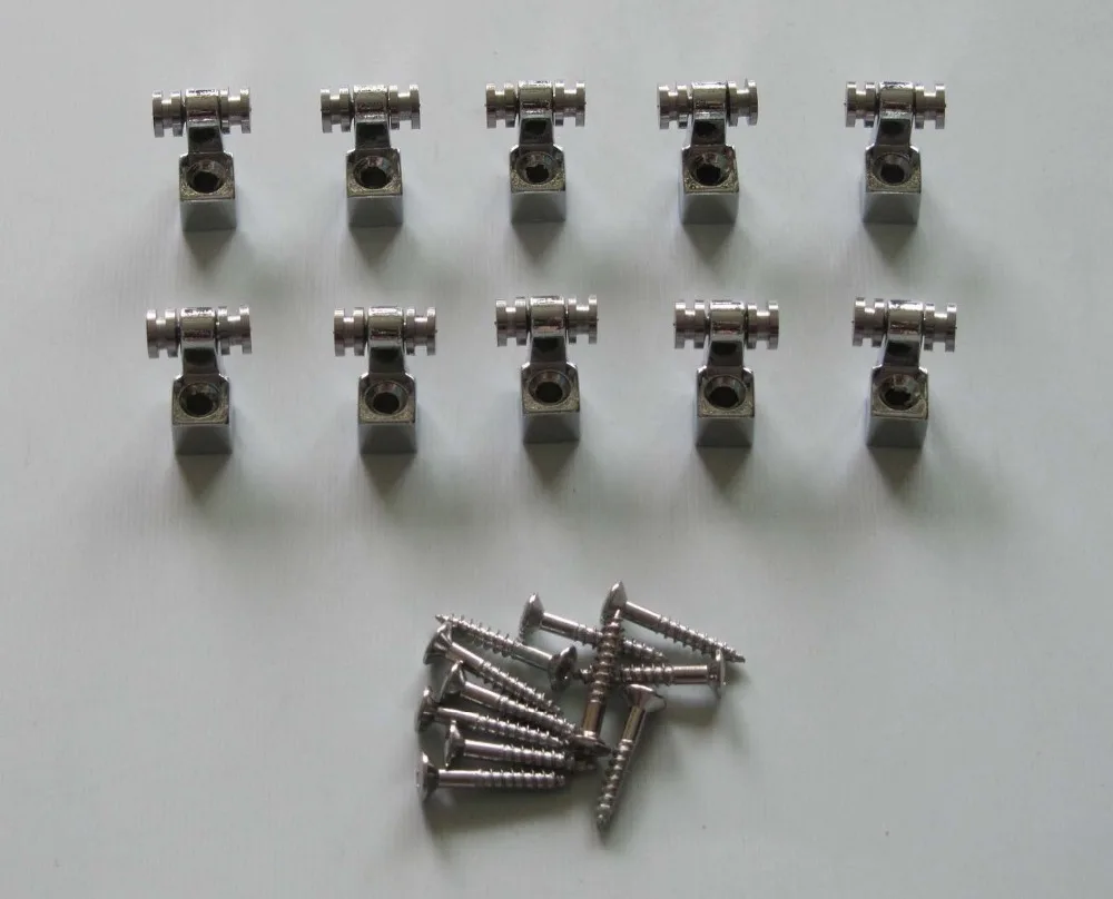 Pack of 10 Guitar String Retainer Guitar Roller String Trees Chrome ...