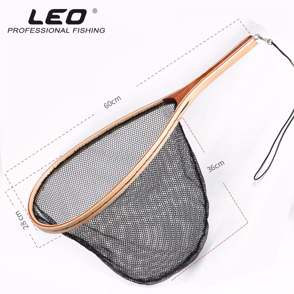 HOT Bamboo And Wooden Handle Frame With Rubber Nylon Net Fly Fishing ...