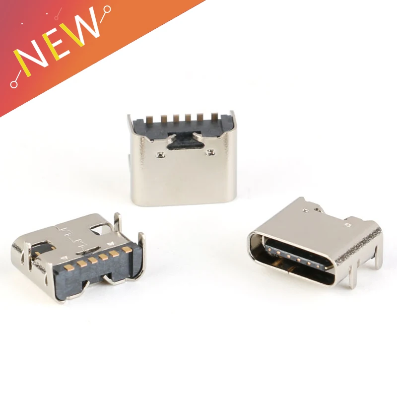 20/10/5pcs 6 Pin SMT Socket Connector Micro USB Type C 3.1 Female ...