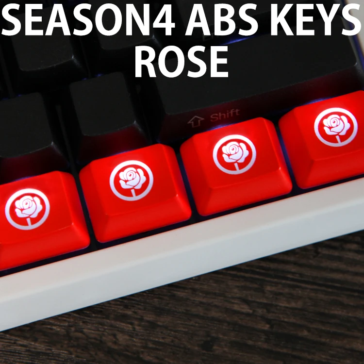 Novelty Shine Through Keycaps ABS Etched, Shine Through rose black red ...
