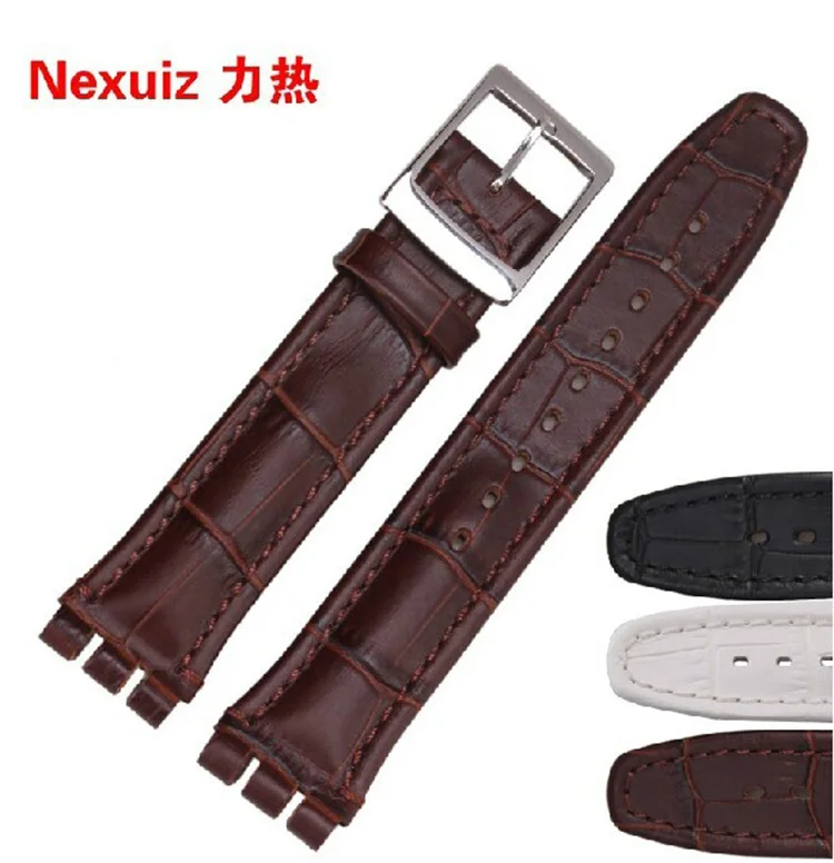 Genuine Leather watch straps for swatch watchband 17mm 19mm watch men ...