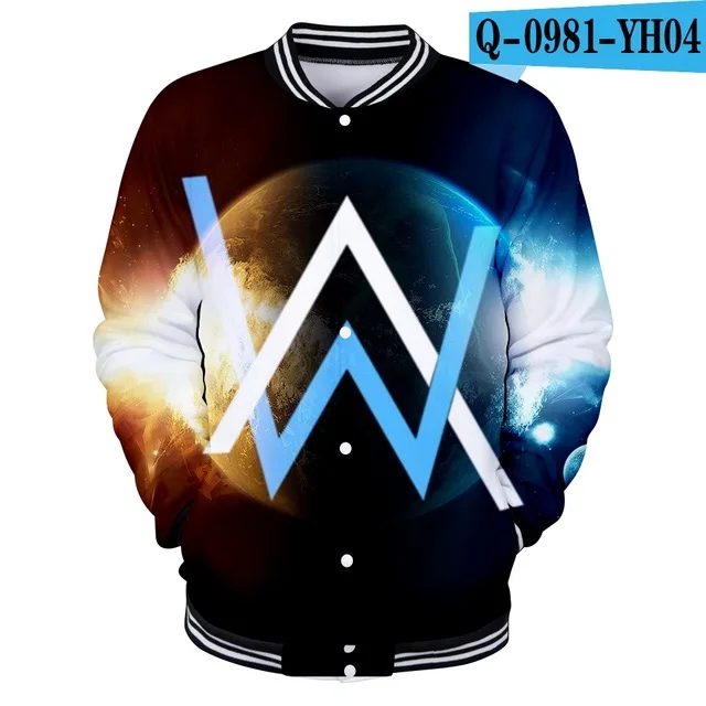 W1 Alan Walker 3D Print Couple Baseball Jacket Coat Plus Size Fashion ...