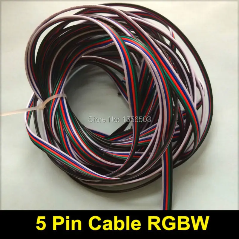3 Meters LED Strip 5 Pin Cable 22AWG 5V 12V 24V LED Connector Cable ...