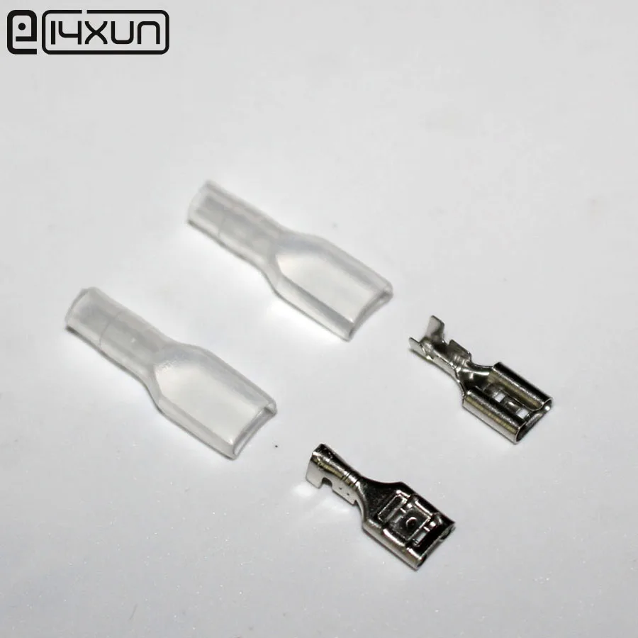 100pieces 4.8 mm with transparent sheath inserted spring 4.8mm Female ...